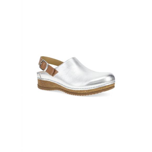 Dansko | Shoes | New Dansko Womens Merrin Slingback Clogs In Silver ...